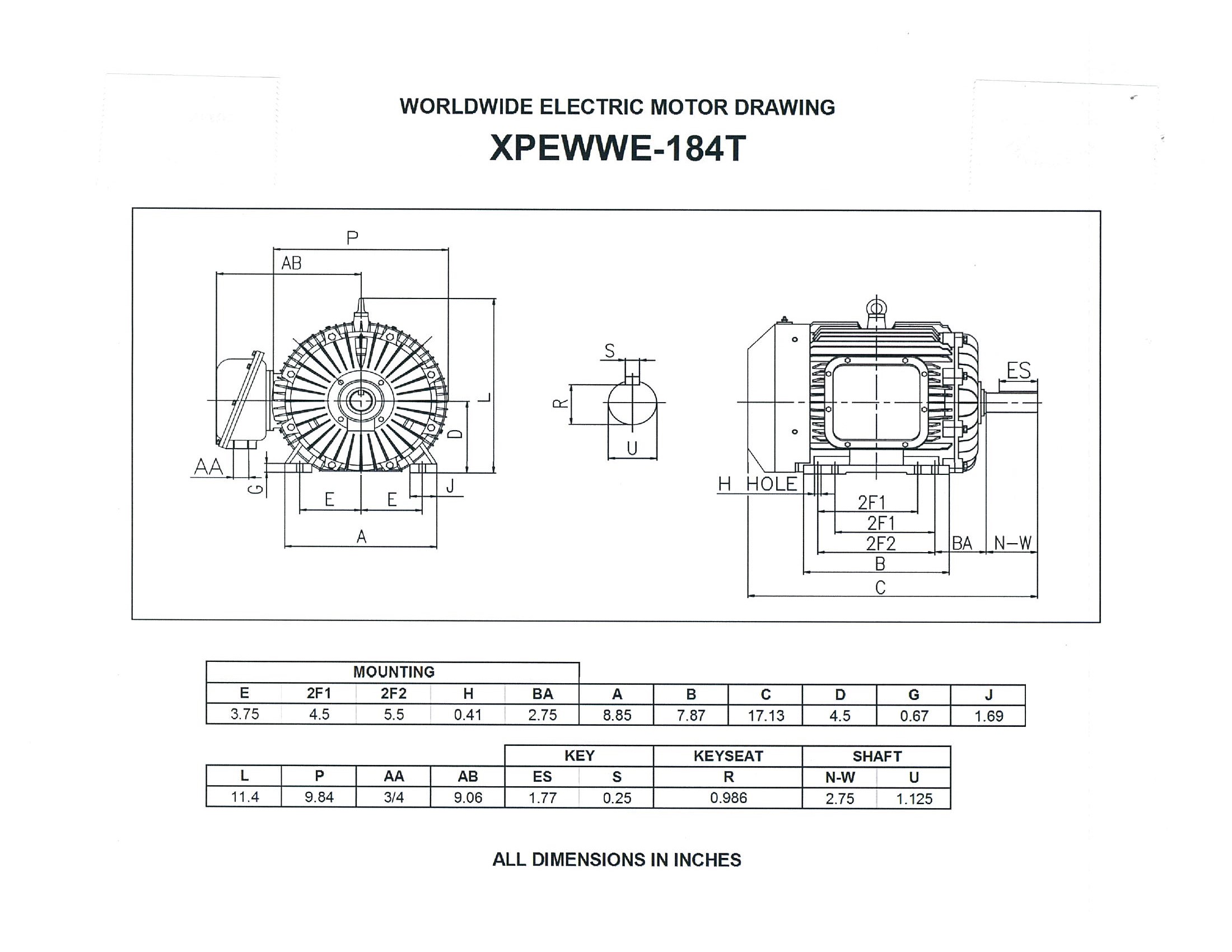 WORLDWIDE XPEWWE5-18-184T 5HP EXPLOSION PROOF MOTOR :: Conveyor ...